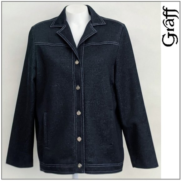 Graff | Jackets & Coats | Graff Vintage Womens Midnight Blue Light ...